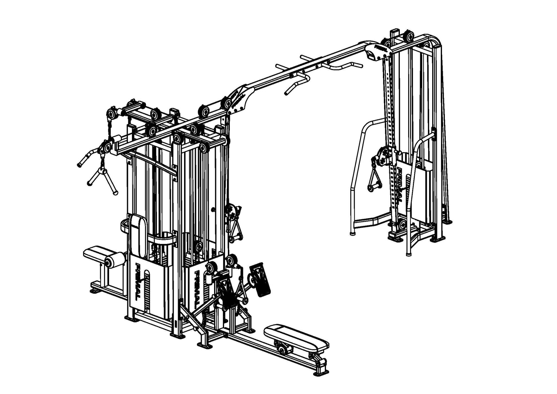 Primal Performance Series 5-Station Multi-Stack Gym – StrengthX